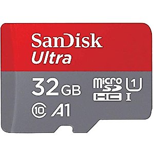 SanDisk 32GB Ultra MicroSDHC UHS-I Memory Card with Adapter - 98MB/s, C10, U1, Full HD, A1, Micro SD Card - SDSQUAR-032G-GN6MA