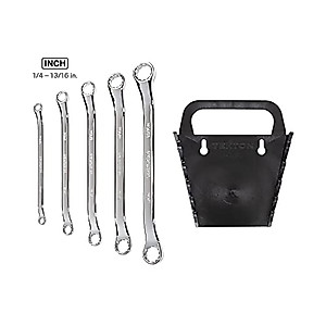 TEKTON 45-Degree Offset Box End Wrench Set, 5-Piece (1/4-13/16 in.) - Holder | WBE23405