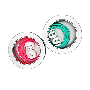 MeyaGo 2PCS Silicone Knitting Stitches Holder Barber Cord Stitch Markers Knit Stiches Keeper Silicone Knitting Cords with Knitting Needle Stoppers in a Storage Tin