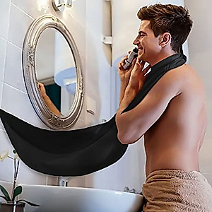 2Packs Beard Bib Apron Beard Shaving Cloth for Shaving and Trimming Beard Hair Catcher Grooming Cloth with 2 Suction Cups Great Gift For Men Husband Father Boyfriend