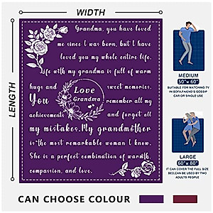 Gifts for Grandma from Grandson or Granddaughter - Soft Flannel Hug Grandmother Throw Blanket Thanksgiving, Christmas, Nana Birthday Gifts