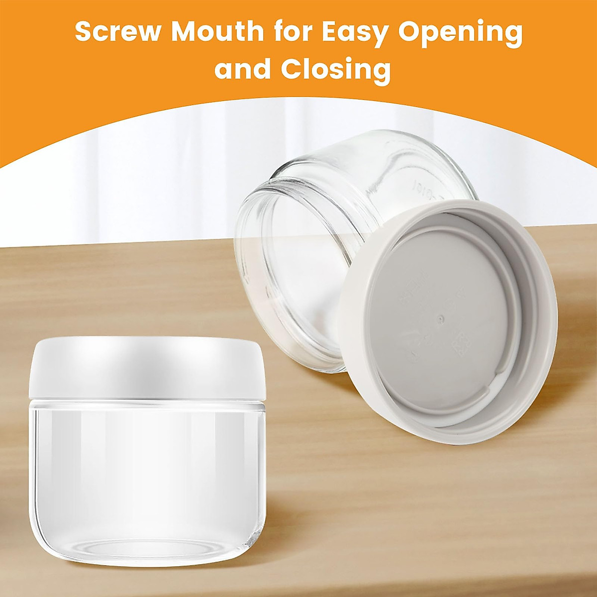 MR.KIANGCI 2 Pack 10oz Glass Jar with Screw Lid,Leak Proof Clear Glass Overnight Oats Jars,Reusable Small Glass Jars for Overnight Oats, Fruit, Salad Dressing, Sauce,Cereal,Pasta,Sugar,Beans,Spice