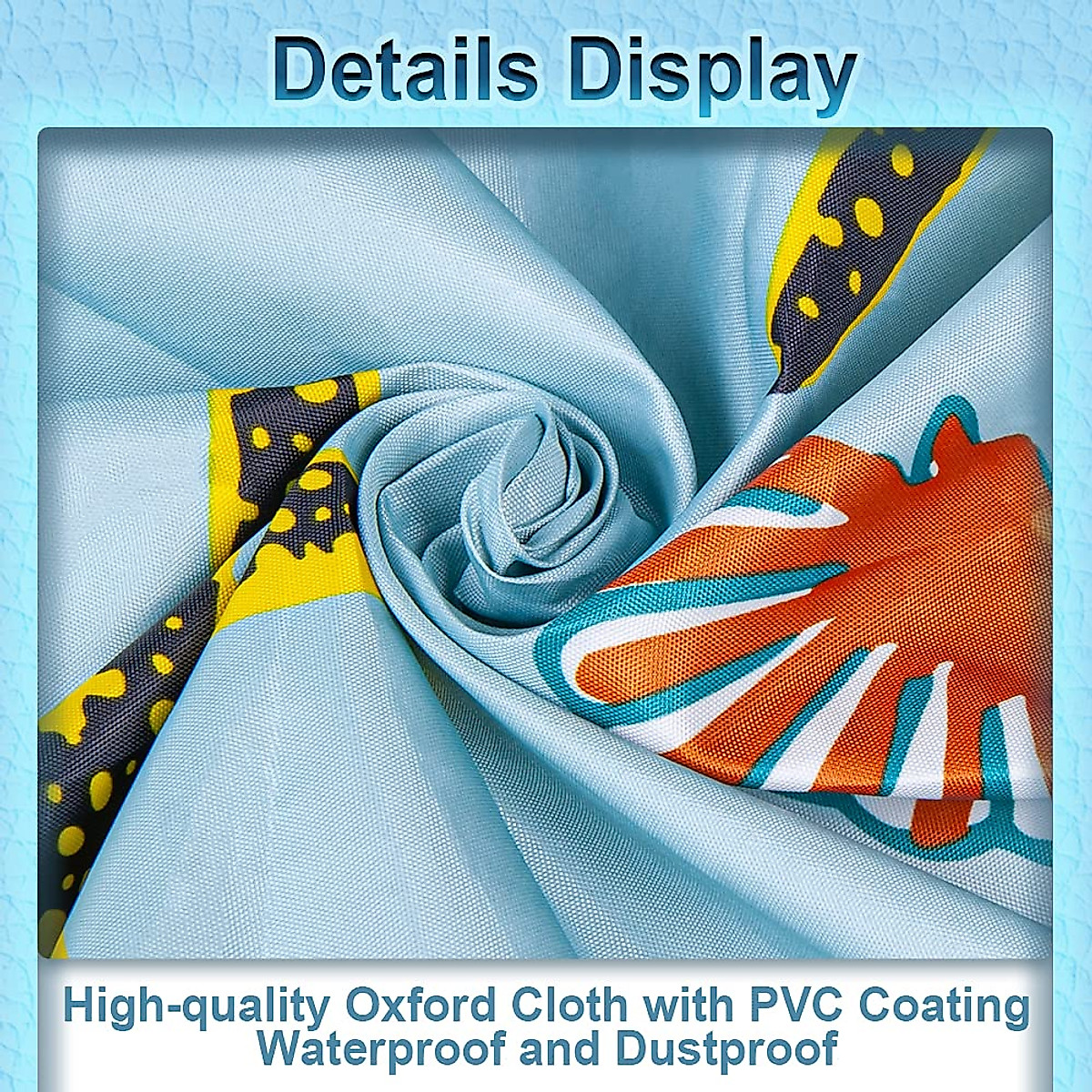 Docuwee Round Pool Cover 32", Foldable Kiddie Solar Cover Fit Dog Swimming Pool, Pets Kids Bath Tub, Inflatable Pool, Anti-UV Dustproof Pool Safety Cover with Starfish Shells Pattern