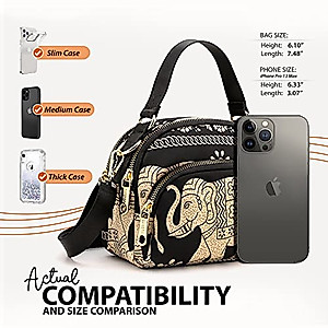 Katloo Small Crossbody Cell Phone Purse for Women Nylon Satchel Wallet Designer Handbags Tote Bag with Top Handle/Detachable Shoulder Strap (Black)