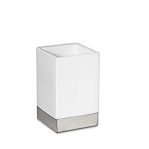 Roselli Trading Company Suites Bath Accessory Set, White/Stainless Steel Trim