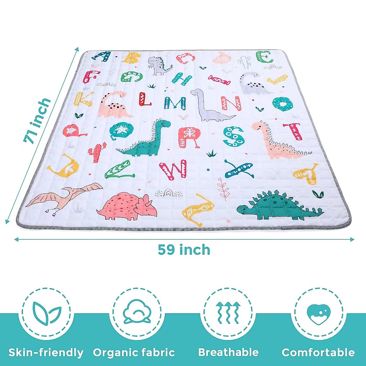 MEM Playpen Mat 71" X 59" Baby Play Mat, Thicken One-Piece Baby Crawling Mat, Non Slip Washable Play Mats for Floor, Cushioned Baby Playmat Floor Mat for Infants, Babies, Toddlers