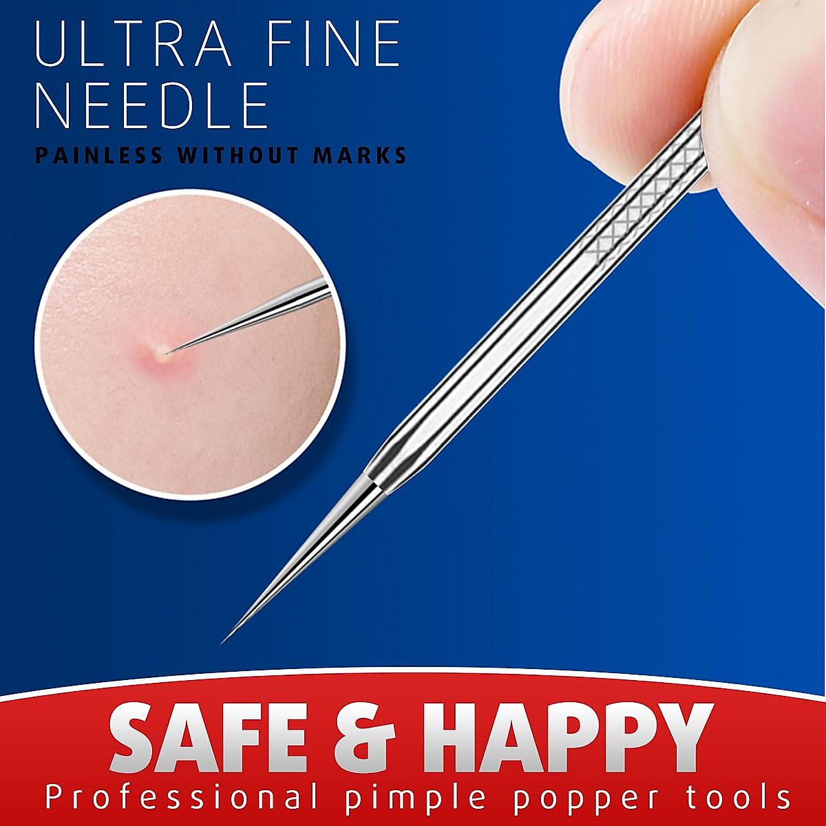 Cbiumpro Blackhead Remover Tools, Pimple Popper Tool Kit, Blackhead Extractor Tool, Zit Popper Tool, Professional Pimple Extractor Tool for Blackhead, Acne, Whitehead, Comedone on Nose - with Case