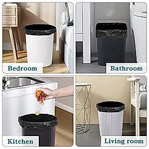 FYY Trash Bag, 8 Gallon 80 Count Garbage Bag Compostable 1.5 Mil Thickness Trash Bags Wastebasket Bin Liners for Home Bathroom Bedroom Kitchen Office (4 Rolls) Black