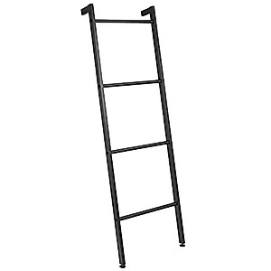 mDesign Metal Wall-Leaning Towel Ladder for Bathroom - 4-Level Decorative Ladder Rack and Towel Holder - Rustic Bath Towel Storage Stand for Modern Decor - Bathroom Towel Ladder Rack - Matte Black