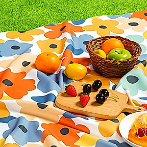 ASPMIZ Floral Tablecloth, Flowers Table Cloth for Spring Summer Fall Autumn, Waterproof Tablecloth for Kitchen Dining Room Picnic Party Banquet, Outdoor Indoor Use Table Cover, Rectangle 60 x 84 inch
