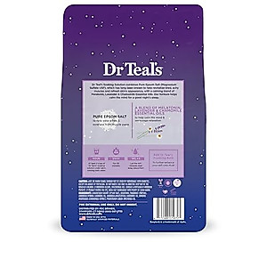 Dr Teal's Pure Epsom Salt Soak, Sleep Blend with Melatonin, Lavender & Chamomile Essential Oils, 3 lbs