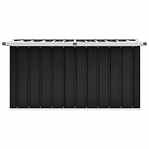 Galvanized Steel Garden Storage Container Deck Box,Garden Storage Box,Waterproof,Sturdy Structure,With lid, for Storing Cushion,Pillow,Blanket,Toys,Garden Tools,(Anthracite) 50.8"x26.4"x25.6"