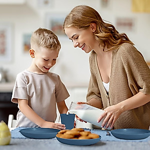 OAMCEG 12 PCS Wheat Straw Cups - 12 OZ Plastic Cups Set Unbreakable Drinking Cups Dishwasher Safe, Reusable Stackable Tumbler Cups Set, Wheat Cups for Kitchen, Camping, BPA Free Cups, Colorful