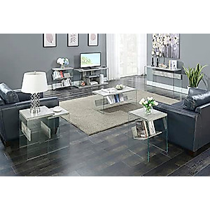 Convenience Concepts SoHo Console Table/Desk, Faux Birch/Glass