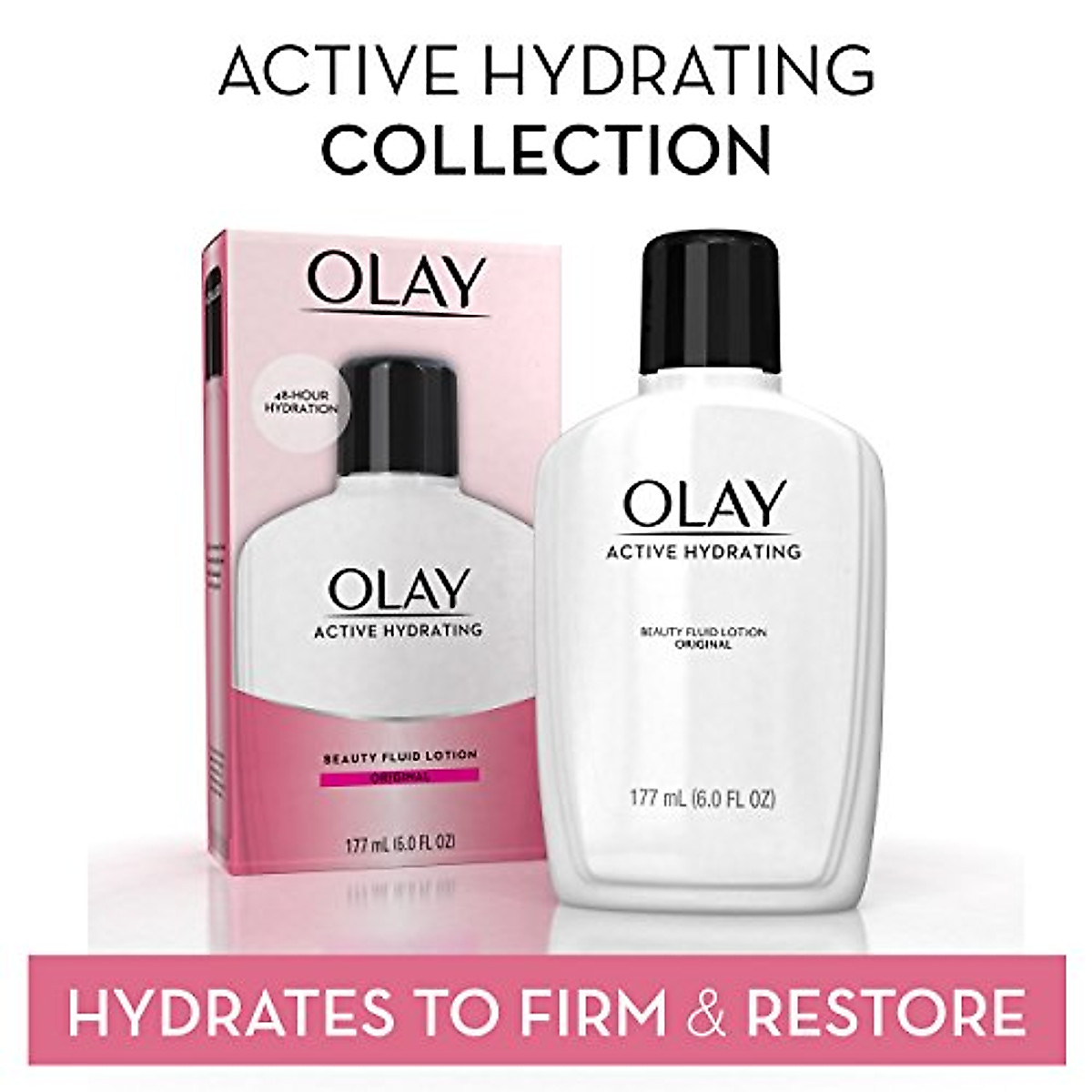 Face Moisturizer by Olay, Active Hydrating Beauty Moisturizing Lotion, 6 fl oz (Pack of 2)