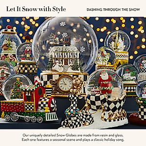 MACKENZIE-CHILDS Snow Globe, Christmas Decoration for Living Room, Holiday Decor, Dashing Through The Snow