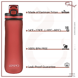 Opard Peak Water Bottle 20 Oz BPA Free Tritan Plastic Leak Proof Flip Top for School Kids Sports Gym Yoga Camping (Red)