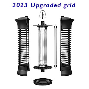 HUNTINGOOD Bug Zapper,Powerful Insect Killer,Mosquito Zapper,Portable Standing or Hanging for Indoor,365NM UV Lamp,Chemical Free,Child Safe-Spare Bulb Included 2023 Upgraded