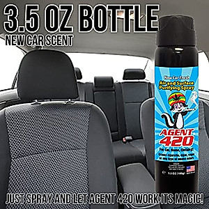 Agent 420-3.5 oz Odor Destroying Spray for Eliminating Unwanted Odors in Your House, Car or Apartment, Freshen Up The Crib (New Car Fresh)