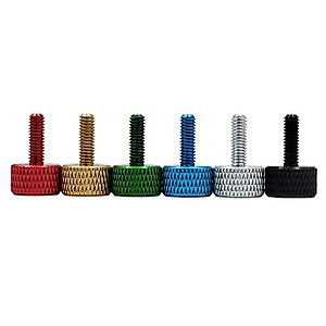 M4 Aluminium Knurled Thumb Screws Multicolor 20pcs (M4 x 6 mm, Black)