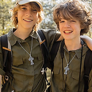 Odinstone St Michael The Archangel Pendant Necklace Sterling Silver Saint Michael Necklace for Men Women, St Michael Medal Cross Necklace, Catholic Religious Jewelry Gifts