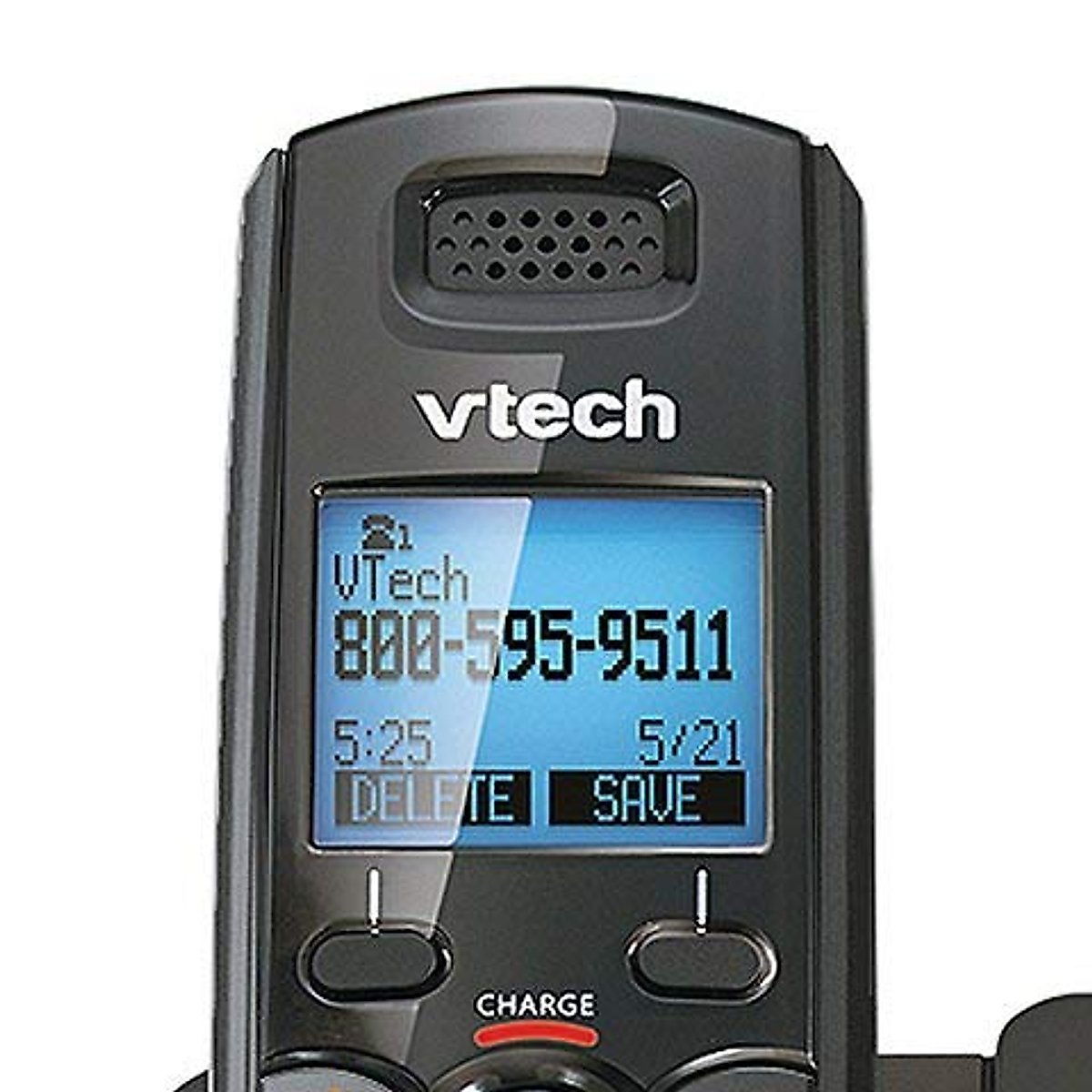 VTech DS6151-11 DECT 6.0 2-Line Expandable Cordless Phone + (2) DS6101-11 Accessory Handset, Black