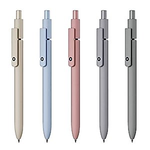 Eeoyu 5pcs Gel Pens Quick Dry Ink Pens Fine Point Retractable Roller Ball Pens Black Ink Smooth Writing Pens, Cute Pens, Aesthetic pens for School Office Home Diary Pens