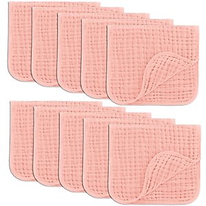 Comfy Cubs Muslin Burp Cloths 20" x 10", Pack of 10 - Large, 6-Layer, Ultra Absorbent 100% Cotton for Baby Drool and Messes - Soft, Safe & Gentle Baby Burp Cloths for Boys & Girls - Lace