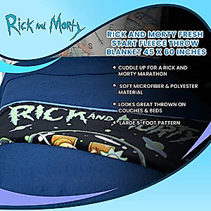 Rick and Morty Fresh Start Fleece Throw Blanket 45 x 60 Inches