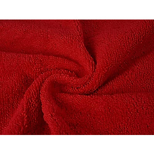 CASA COPENHAGEN Designed in Denmark 550 GSM 2 Large Bath Towels 2 Large Hand Towels 2 Washcloths, Super Soft Egyptian Cotton 6 Towels Set for Bathroom, Kitchen & Shower - American Blue & Red