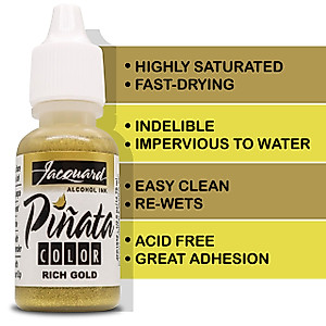 Jacquard Piñata Alcohol Ink Made in USA - Original Exciter Pack - 9 Colors - 1/2 Ounce Bottles - Bundled with Moshify Blending Pen