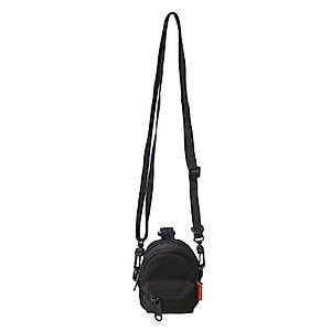 Mini Backpack(3.54"L x 1.57"W x 4.72"H) Coin Purse with Keychain, Crossbody Bag, Halter Bag, Headphone Bag (black)