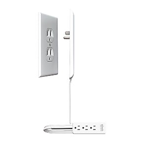 Sleek Socket - The Original & Patented Ultra-Thin Outlet Concealer with Cord Concealer Kit, 3 Outlet, 3-Foot Cord, Universal Size, UL Certified (Ideal for Kitchens, Small Spots & Behind Furniture)