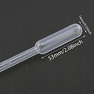 Heyous 100PCS Disposable Graduated Pipettes 5ML Plastic Transfer Pipettes Essential Oil Transparent Burette for Water Testing and Laboratory and Essential Oil