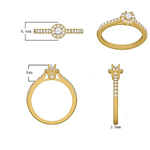 MauliJewels 0.75 Carat Engagement Wedding Diamond Bridal Ring Sets for Women 14K Solid Yellow Gold (Centre Stone 0.25 CT and Side Stones 0.50 CT I-J-K/I2-I3)