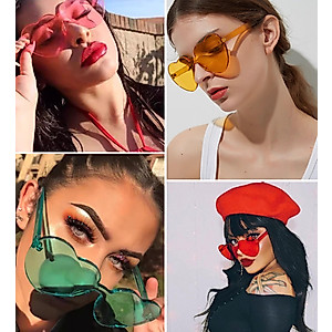 KICOFIT Sunglasses Women Girls Halloween 80s Neon Accessories Party Favor Heart Shape Candy Lover Outfit (12, Multi-color)