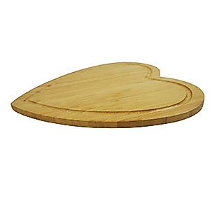 Heart- Shaped Bamboo Cutting Board, Double Sides heart shaped charcuterie board for Meat Vegetables 28X31. 6cm