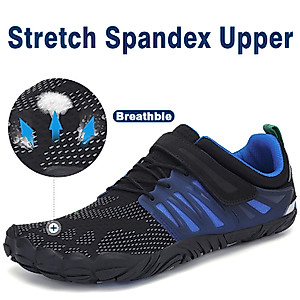 Mens Barefoot Cross-Trainer Minimalist Trail Running Shoes Lightweight Quick-Dry Walking Gym Yoga Outdoor Water Shoes Blue