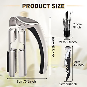 Champagne Opener,3pcs Bar Home Appliance Champagne Bottle Opener Sparkling Wine Cork Puller,Bar Jar Cork Puller Champagne Corkscrew Kitchen Sparkling Wine Bottle Opener(silver)