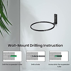 TreeLen 8 inch Flower Pot Holders for Outside,3 Pack Heavy Duty Flower Pot Ring Wall Planter for Plant Pots Indoor Outdoor,Black