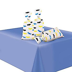 Lecpeting 100 Pcs Bat Treat Bags Bat Print Cellophane Candy Bags Plastic Goodie Storage Bags Bat Hero Party Favor Bags with Twist Ties for Kids Hero Theme Birthday Party Supplies