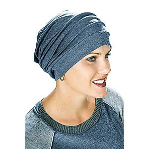Slouchy Snood Hat - The Original 100% Cotton Slouchy Beanie - Denim