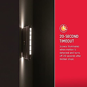 Energizer Wall Sconce, Battery Operated Modern Lamp, Nightlights, Stick Anywhere, Wireless Motion Activated LED Light Fixture for Hallway, Aisle, Kitchen, Lobby, Bathroom, 40644, White