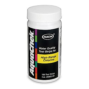 Hach 2890200 Free Chlorine Test Strips, 0-600 mg/L, 100 Tests