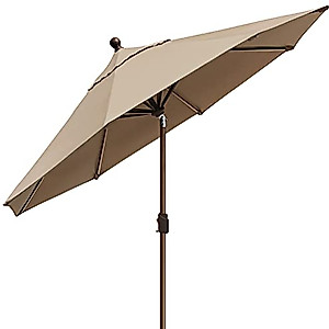EliteShade USA 10-Year-Non-Fading Sunumbrella 9Ft Market Umbrella Patio Umbrella Outdoor Table Umbrella with Ventilation,Heather Beige