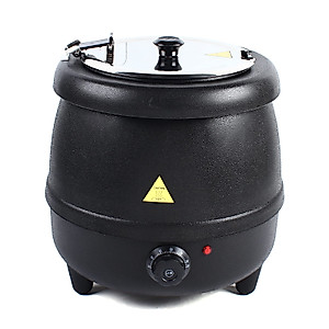 Xlsdlvcnxz Commercial Soup Pot,10.5Qt Large Soup Pot with Hinged Lid and Detachable Stainless Steel Insert Pot,Soup Warmer for Family Gatherings, Parties, Restaurants, and Buffets