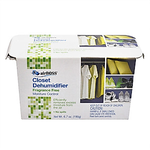 airBoss Closet Dehumidifier for Storage Closets and Small Spaces, Fragrance Free, Fights Mildew and Odors for a Fresh Smelling Home, 6.7 oz (Pack of 3)