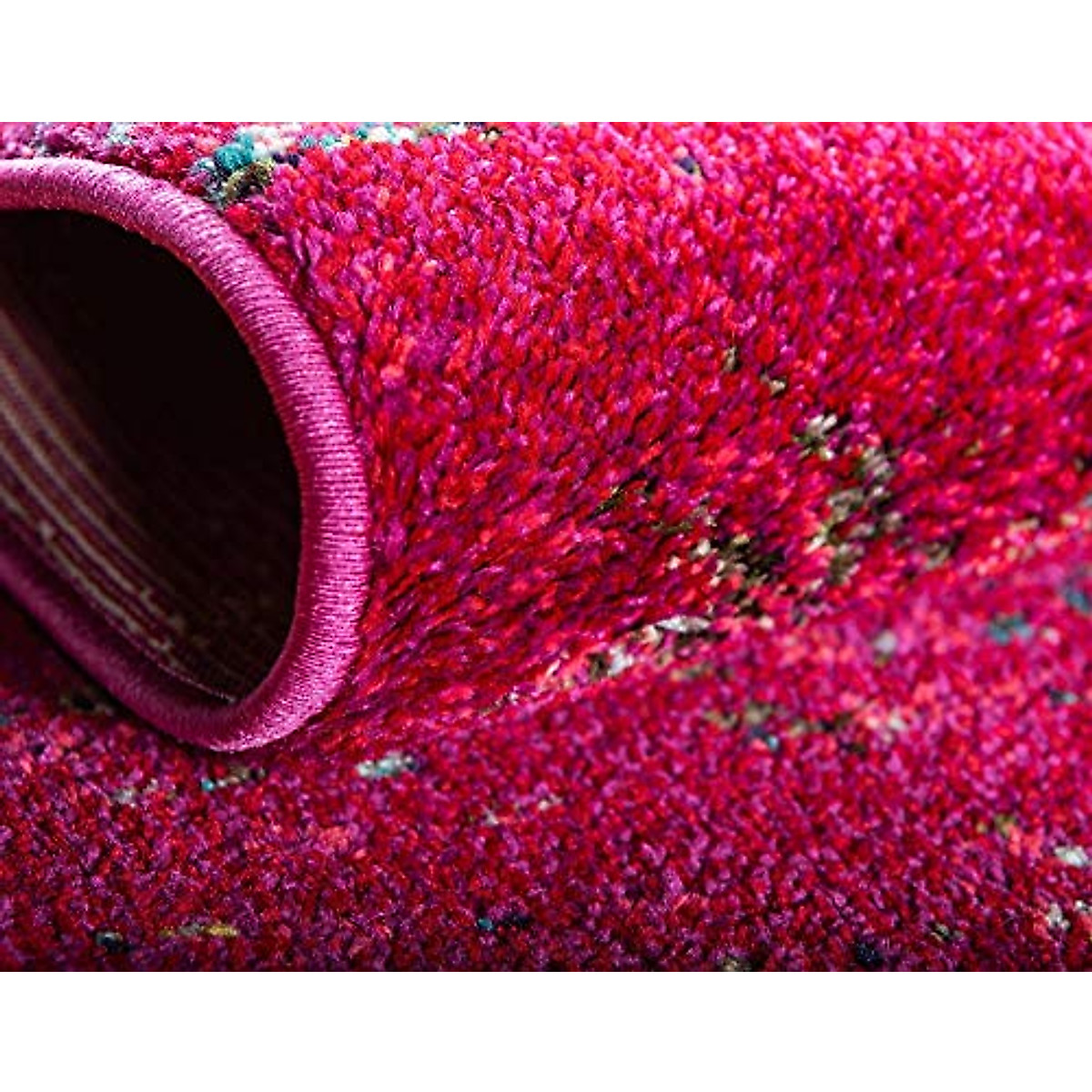 Unique Loom Vita Collection Saturated Over-Dyed Traditional Gradient Area Rug, 4 ft x 6 ft, Fuchsia/Light Blue