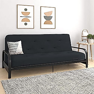DHP Trule 8-Inch Spring Coil Futon Mattress, Microfiber, Full, Blue Gray