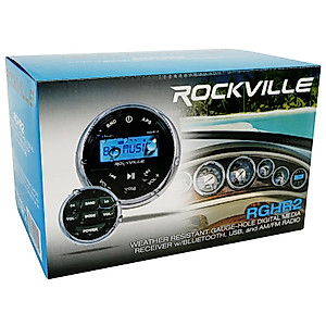 Memphis Audio 4 MXA82TW 8" Marine Wakeboard Tower Speakers/LED+Swivel White Bundle with Rockville RGHR2 Marine Gauge Hole Receiver (5 Items)